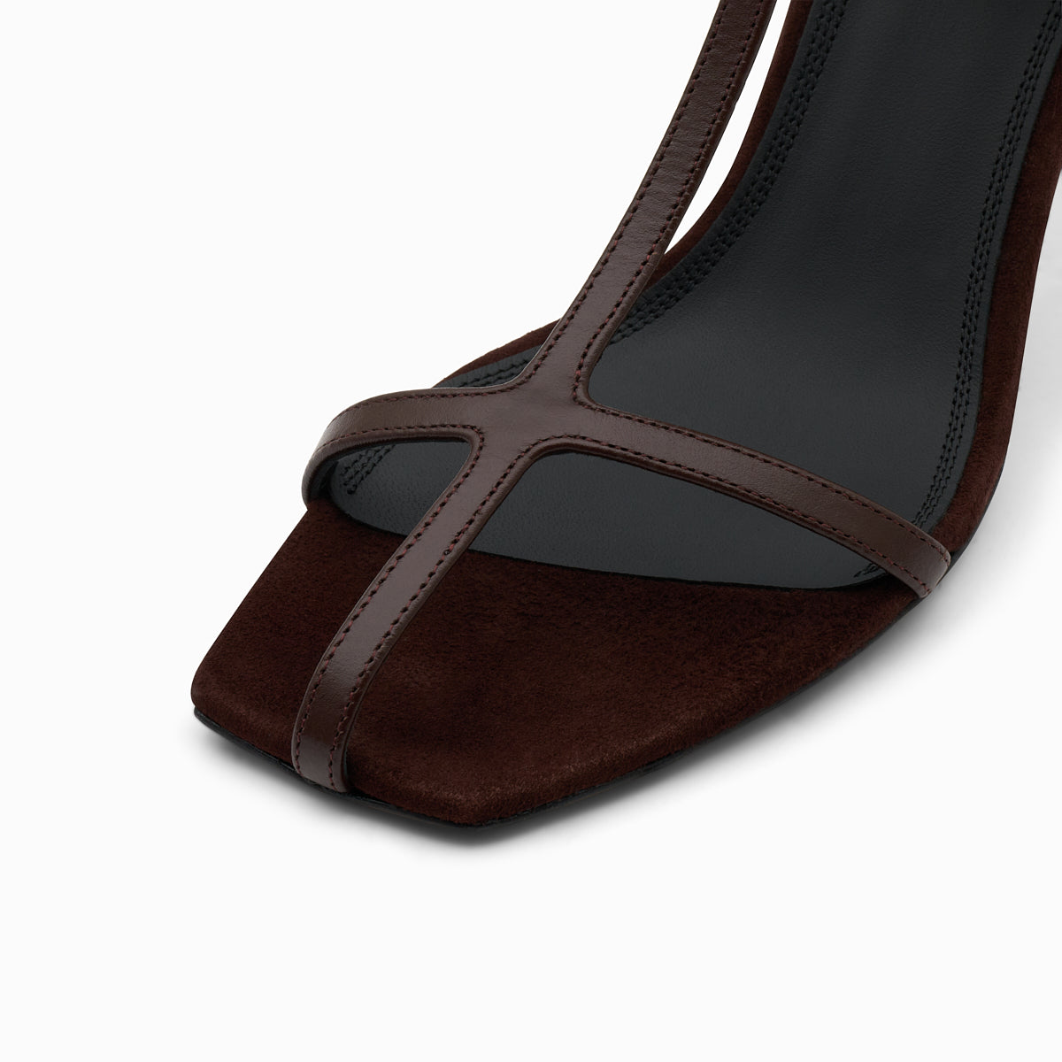 Dark Chocolate Jumel Women's Leather T-Bar Sandals | Neous Shoes